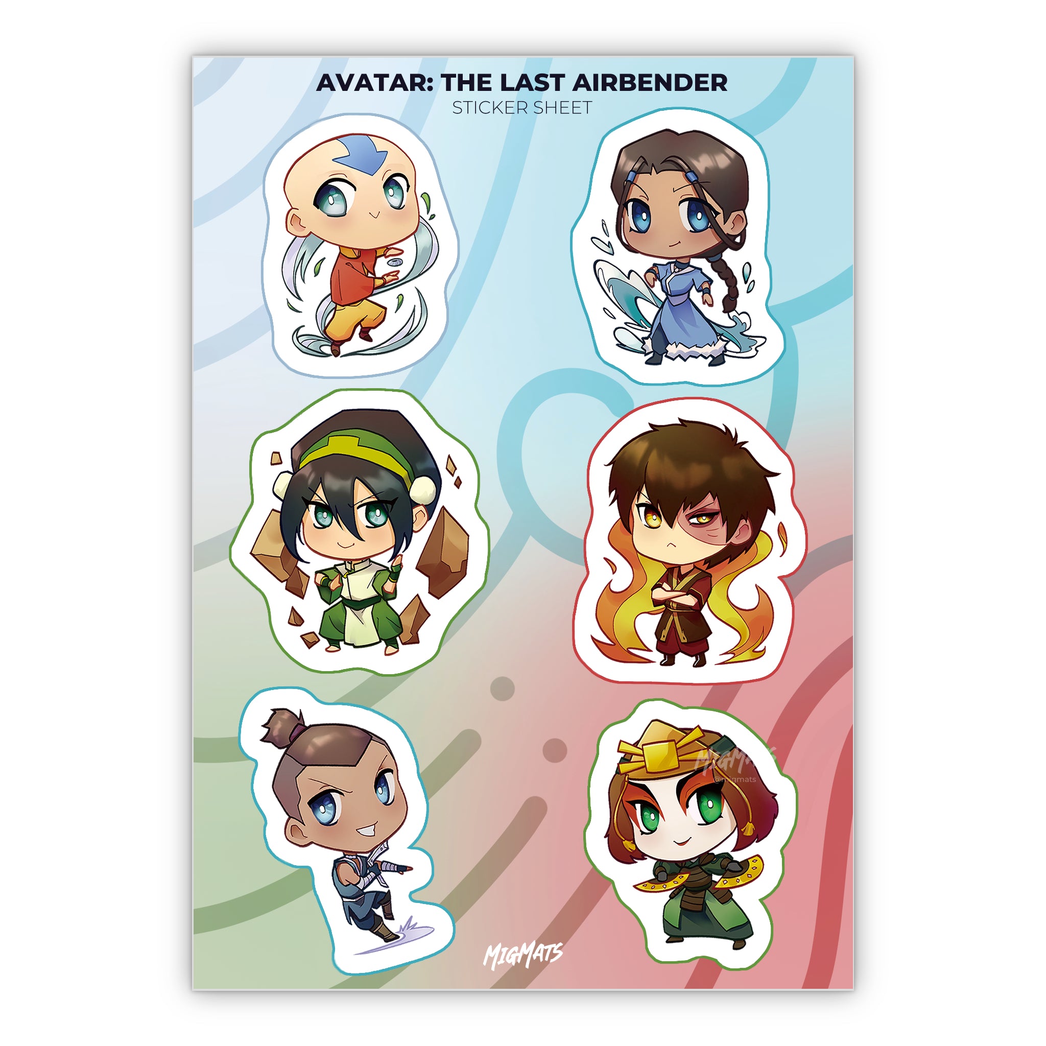 Avatar the Last Airbender Sticker Sheet – migmats